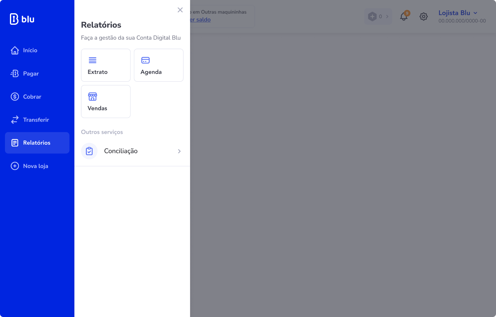 Conheça o novo menu da sua Conta Digital Blu
