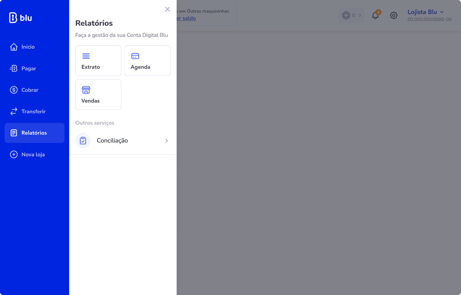 Conheça o novo menu da sua Conta Digital Blu